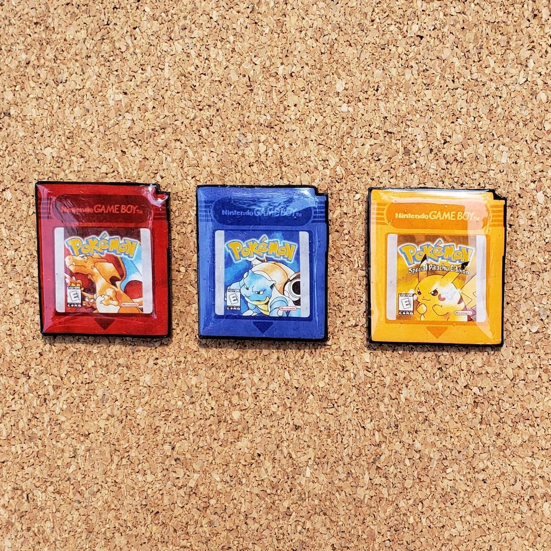 Pokemon Gameboy Cartridge Pins/magnets - Red/blue/yellow - Etsy
