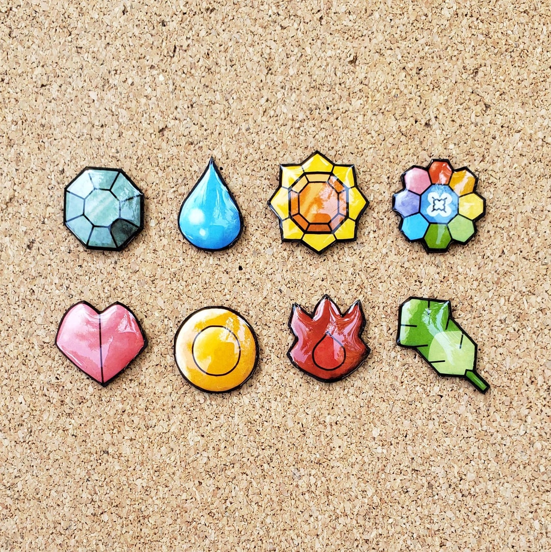 Pokemon Kanto Gym Badge Pins/magnets - Etsy