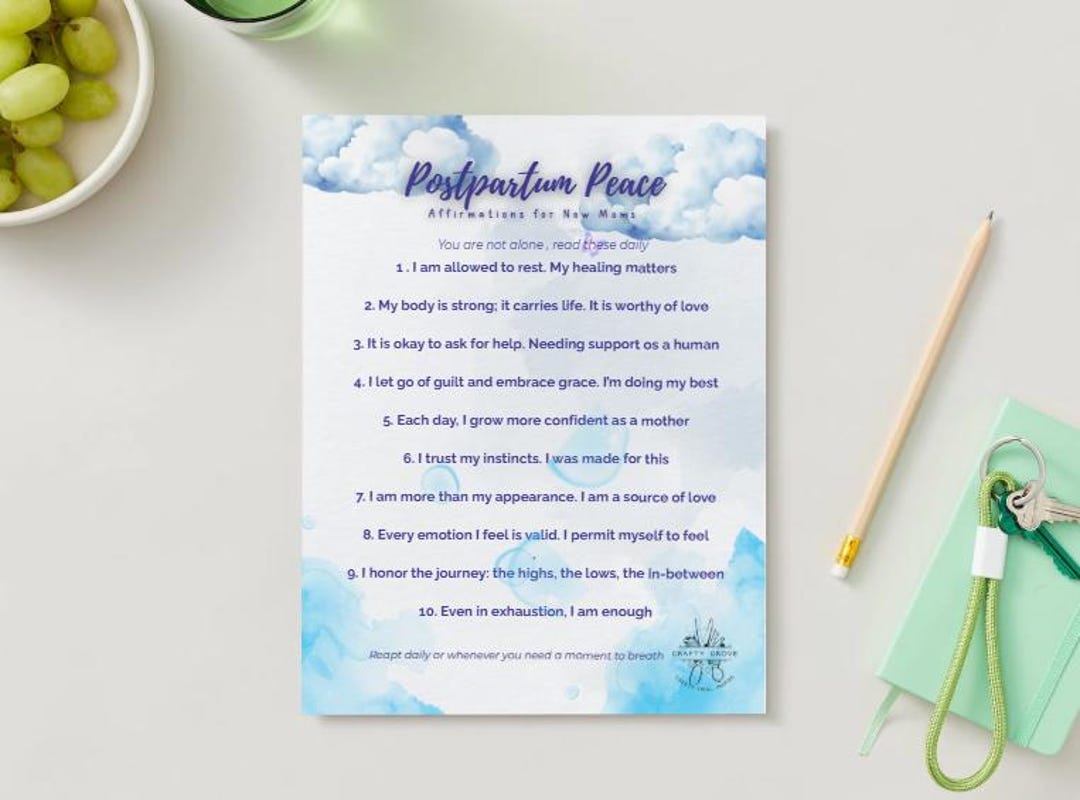 Postpartum Affirmation Printable – Instant Download for New Moms - Etsy