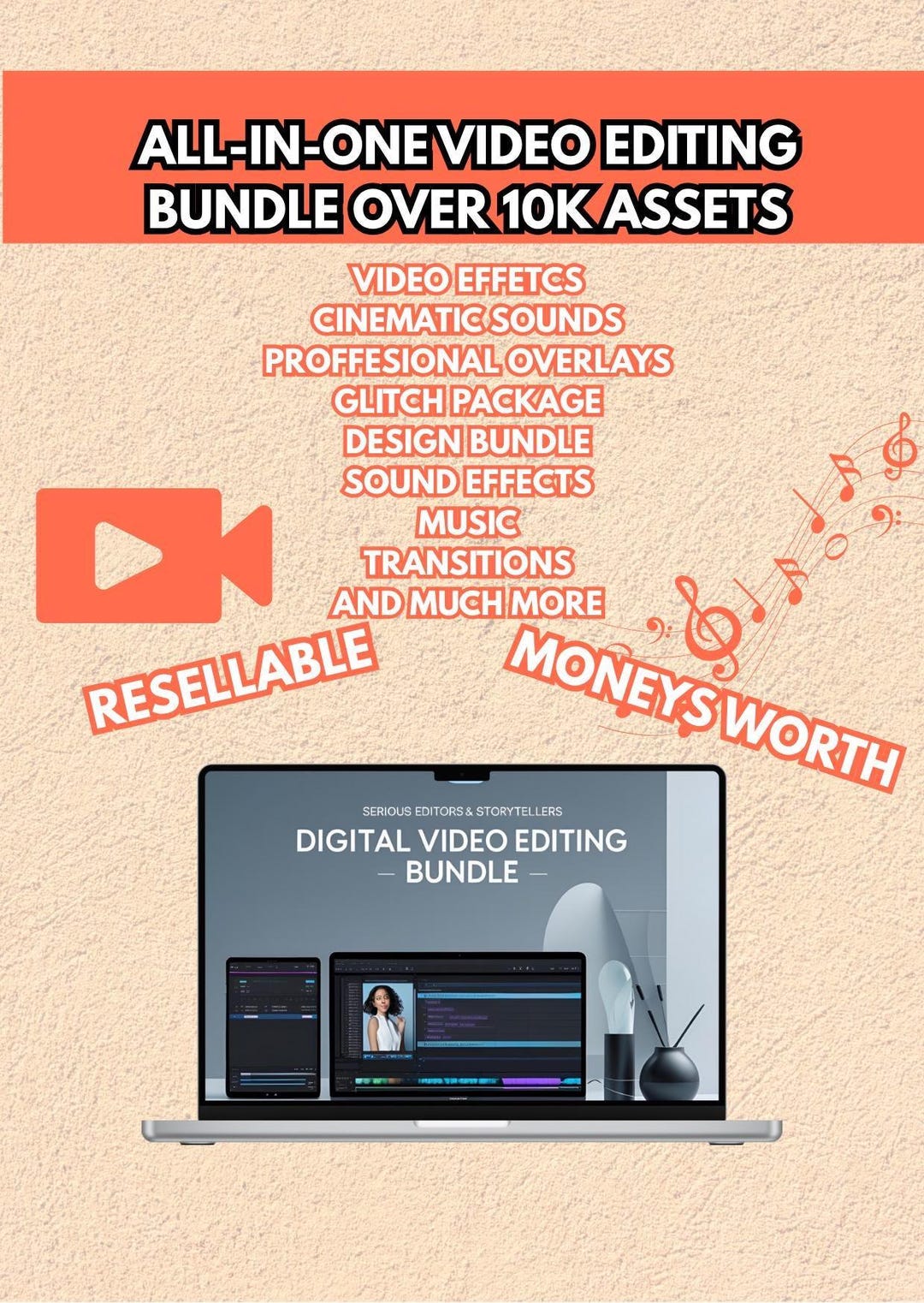 Complete Video Editing Bundle: Assets, Effects, Sound Effects - Etsy