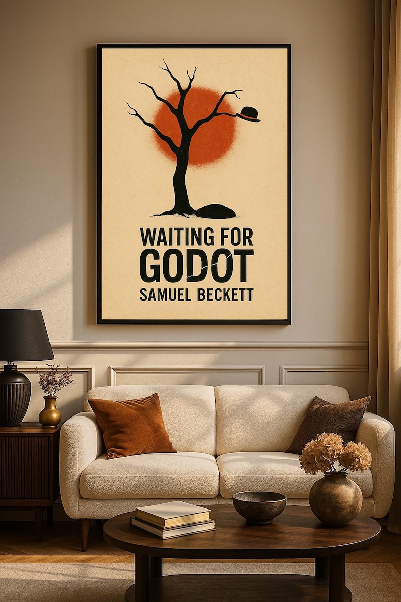 Waiting for Godot Print: Minimalist Samuel Beckett Wall Art (digital ...