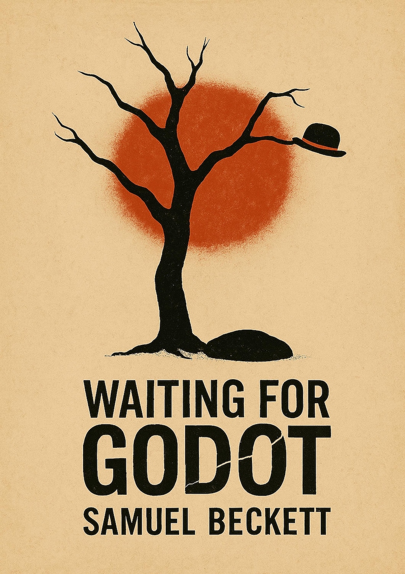 Waiting for Godot Print: Minimalist Samuel Beckett Wall Art (digital ...