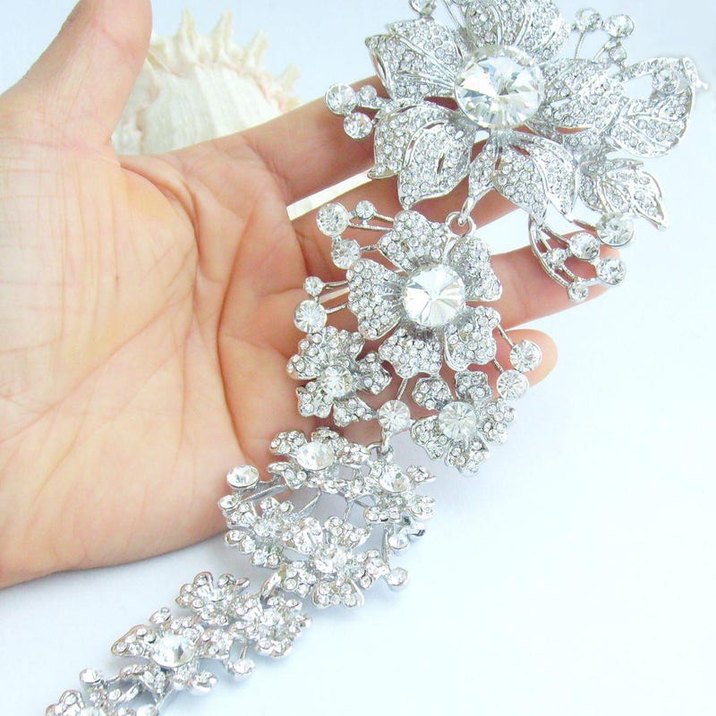 Floral Long Brooch - Etsy UK