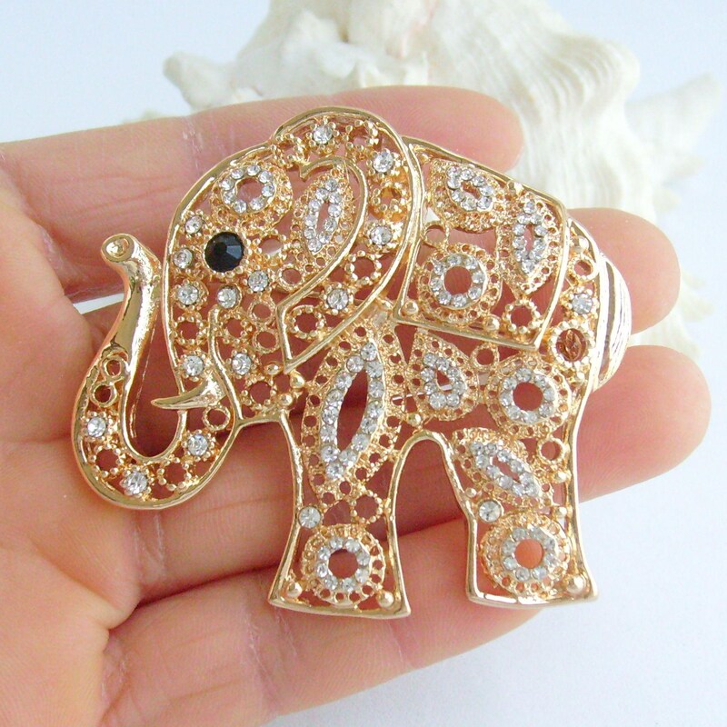 Elephant Brooch - Etsy
