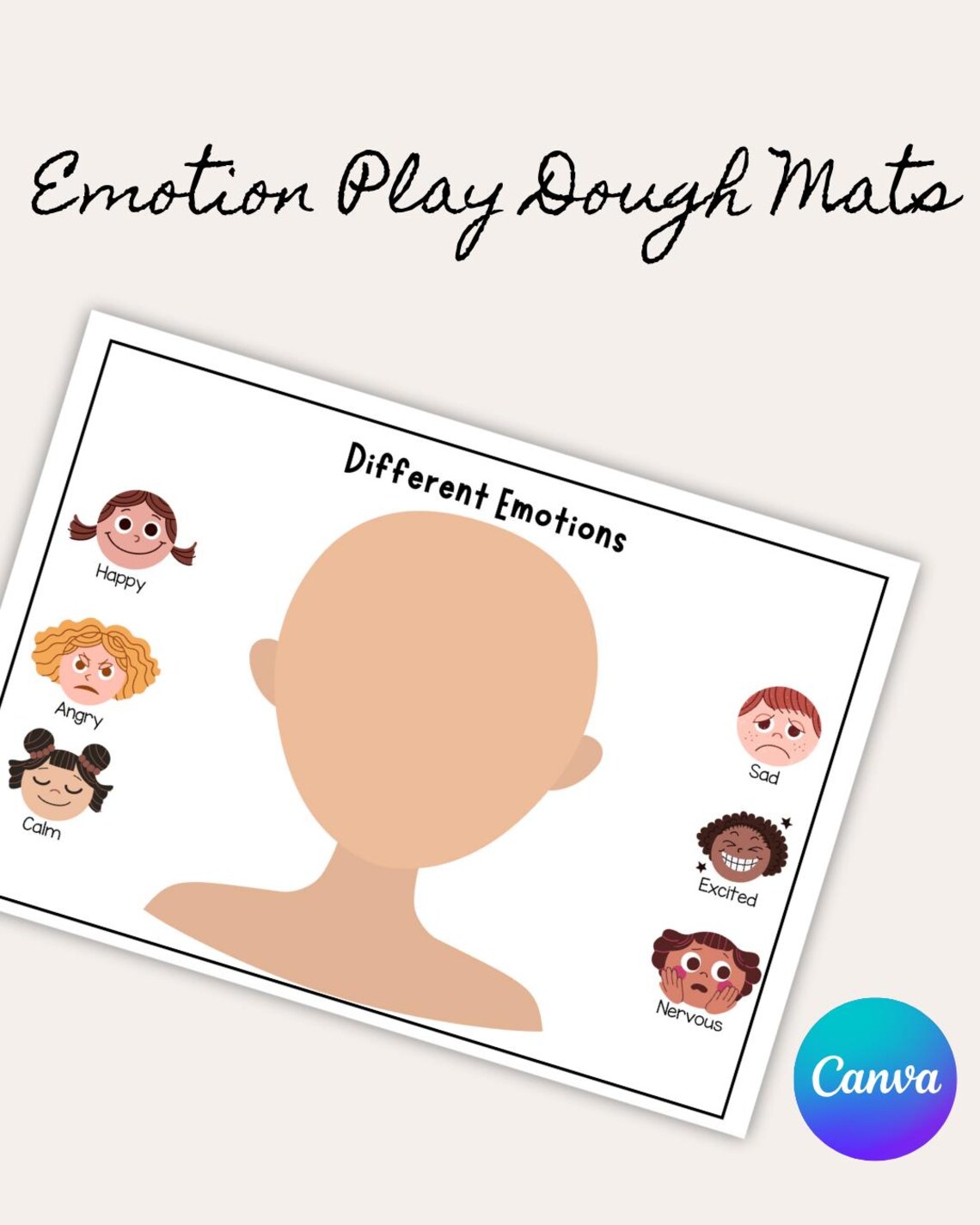 Emotion Play Dough Mats | Canva Resource - Etsy