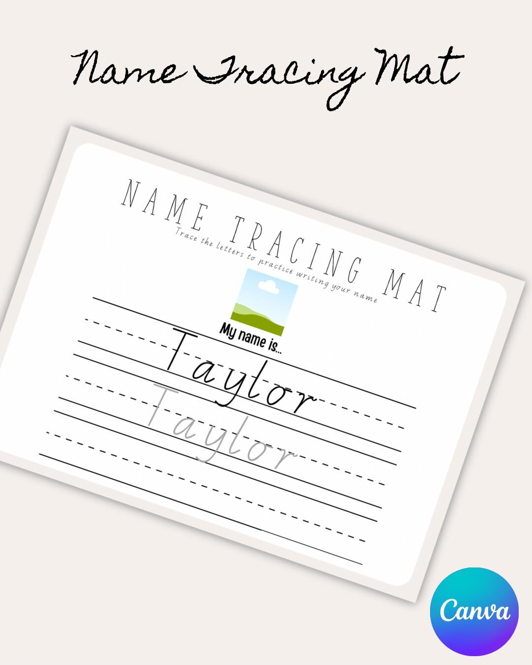 Name Tracing Mats | Canva Resource | Editable - Etsy