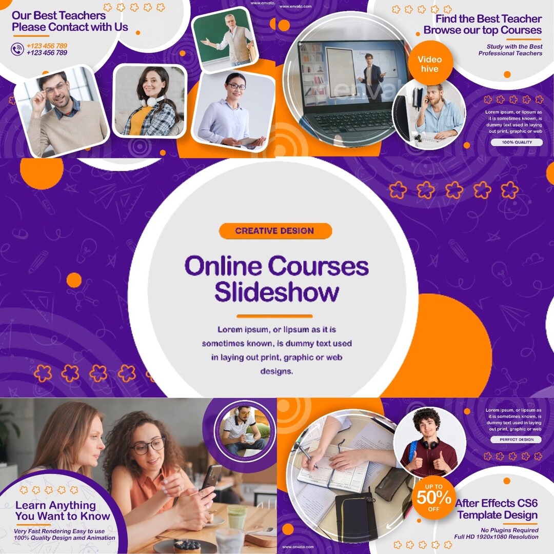 Editable E-learning Course Template: Photoshop, AI, PNG Files (digital ...