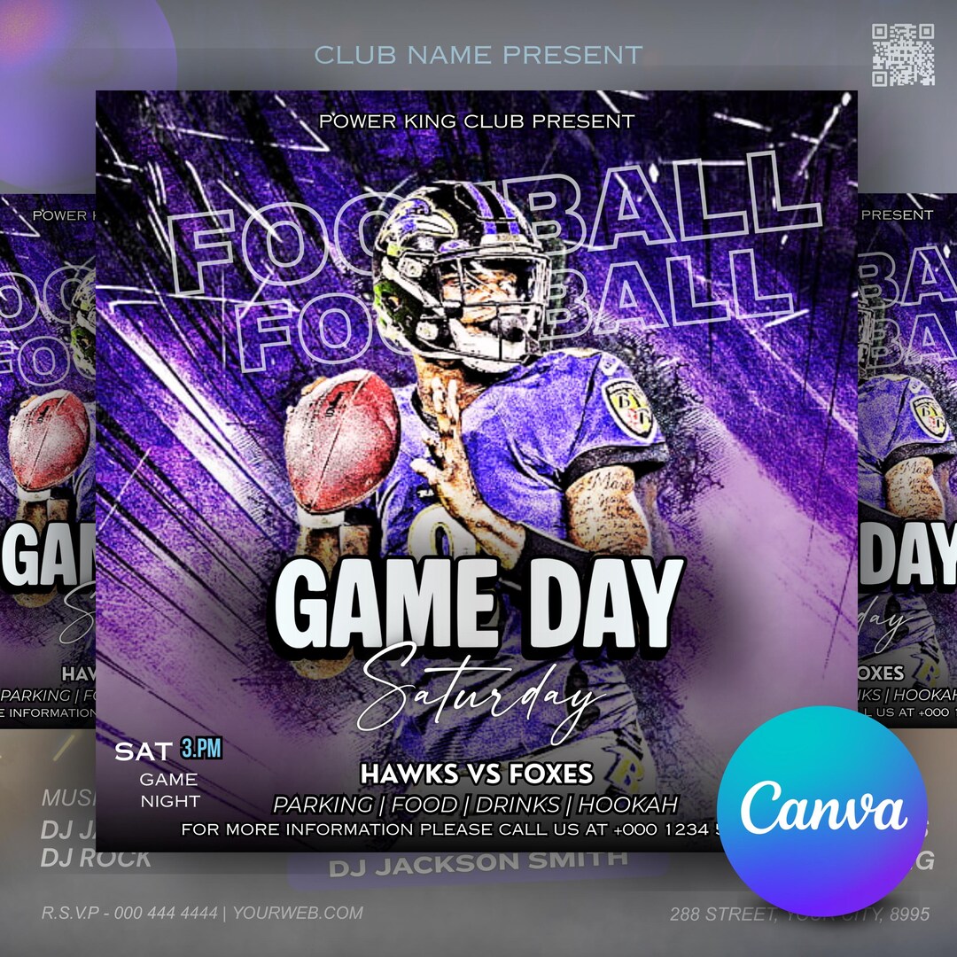 Game Day Football Party Flyer | Customizable Event Invitation for ...