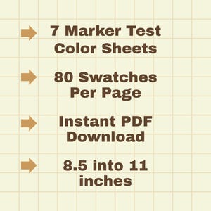 Printable Coloring Swatch Chart | Alcohol Marker Color Sheet | Instant ...