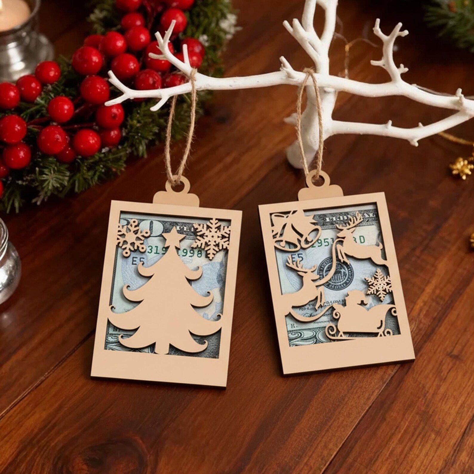 Christmas Cash Gift Holder SVG, Personalized Xmas Money Holder, Holiday ...