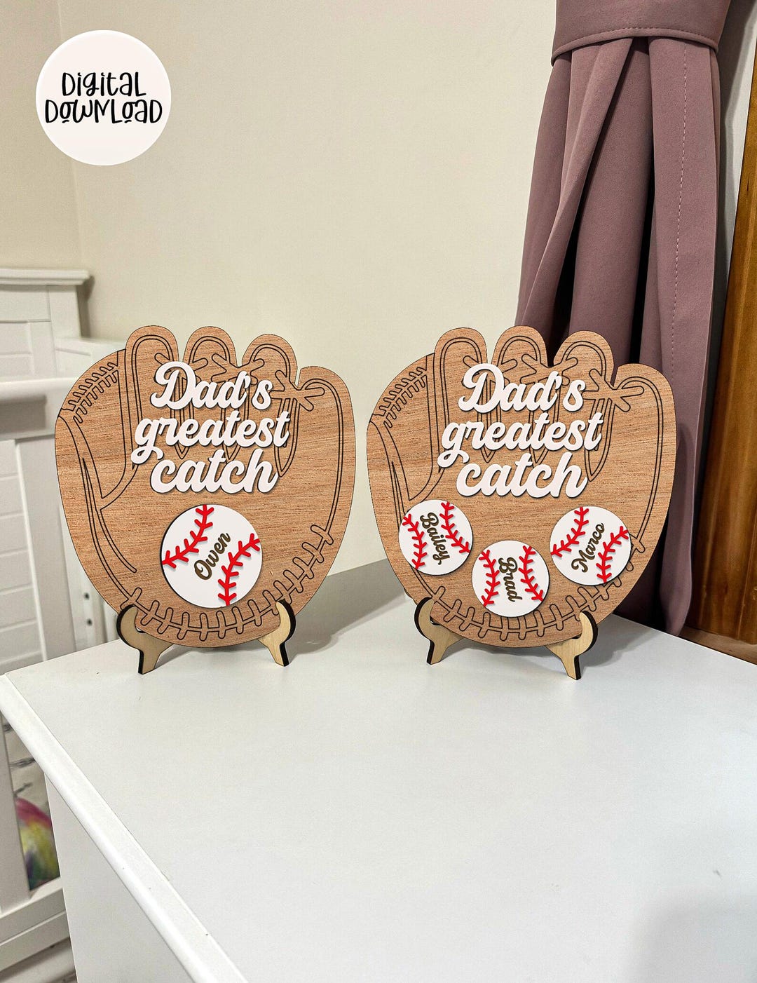 Personalized Dad Sign, Father’s Day SVG, Baseball Dad Gift, Custom Dad ...