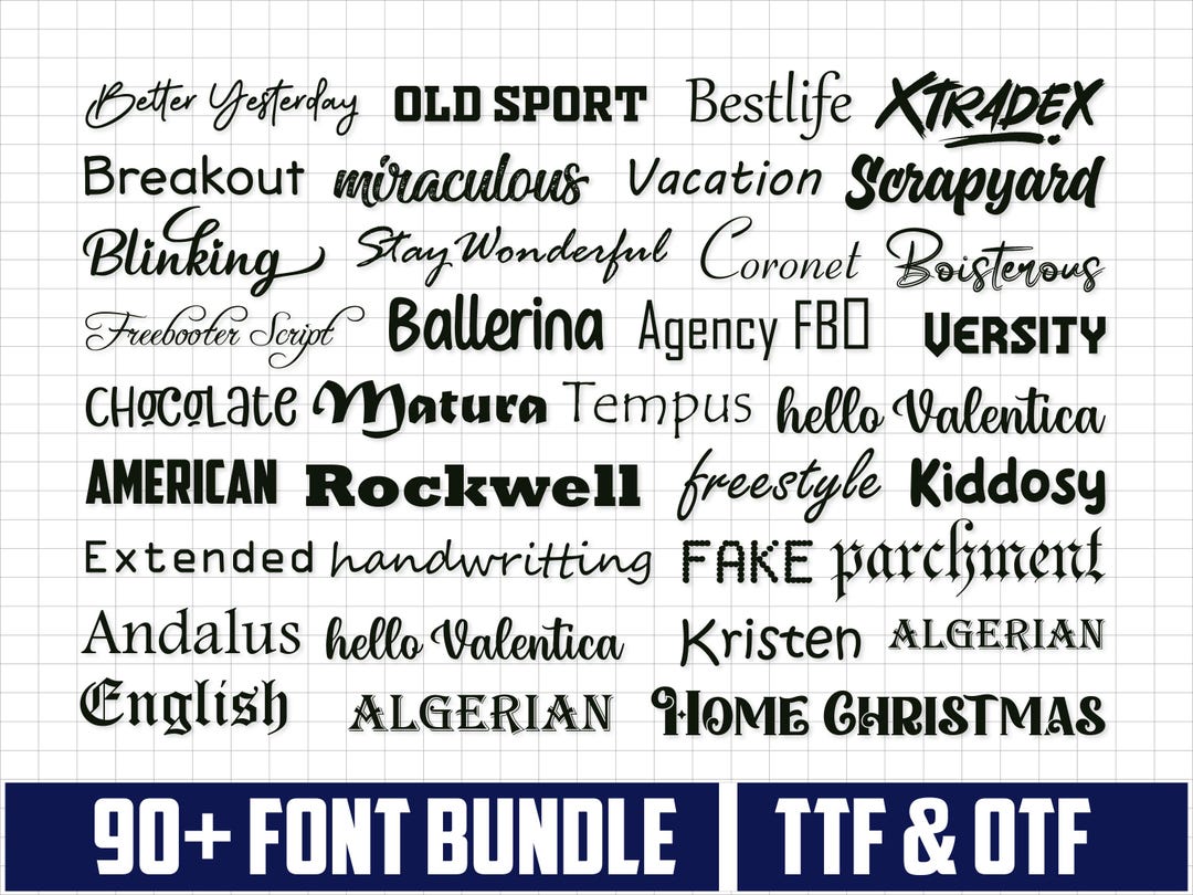 90 Fonts Bundle, Canva Font, Wedding Fonts, Handwritten Fonts, Script ...