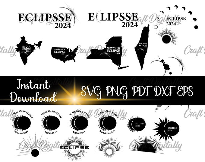 Total Solar Eclipse 2024 Sticker Bundle of 3 Sizes 3.5" X 2" Oval, 3.5 ...