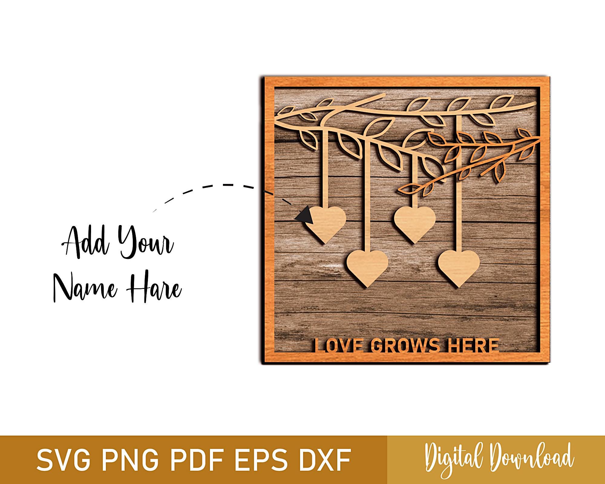 Family Tree SVG - Custom Wood Frame SVG, Personalized Family Tree Art ...