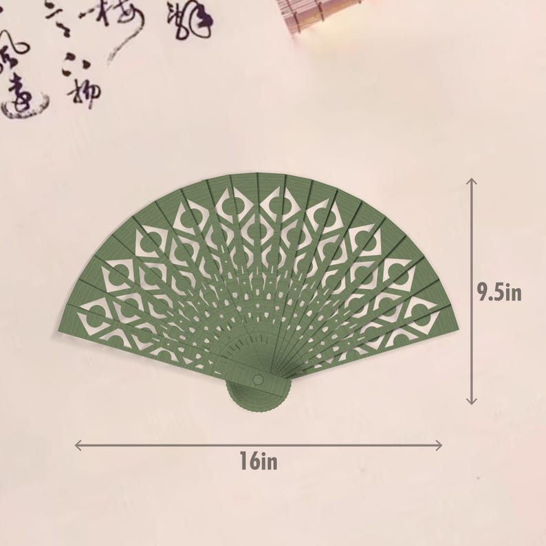 Laser Cut Oriental Fan Design: Wedding Favor, Wall Decor (digital ...