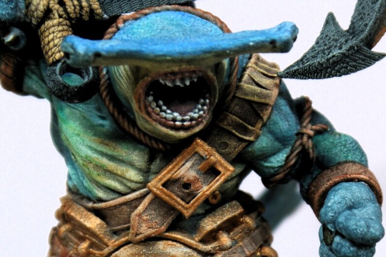 Barbarian Selachian Miniature | Dnd Minis | RPG | Fantasy Gaming | Role ...