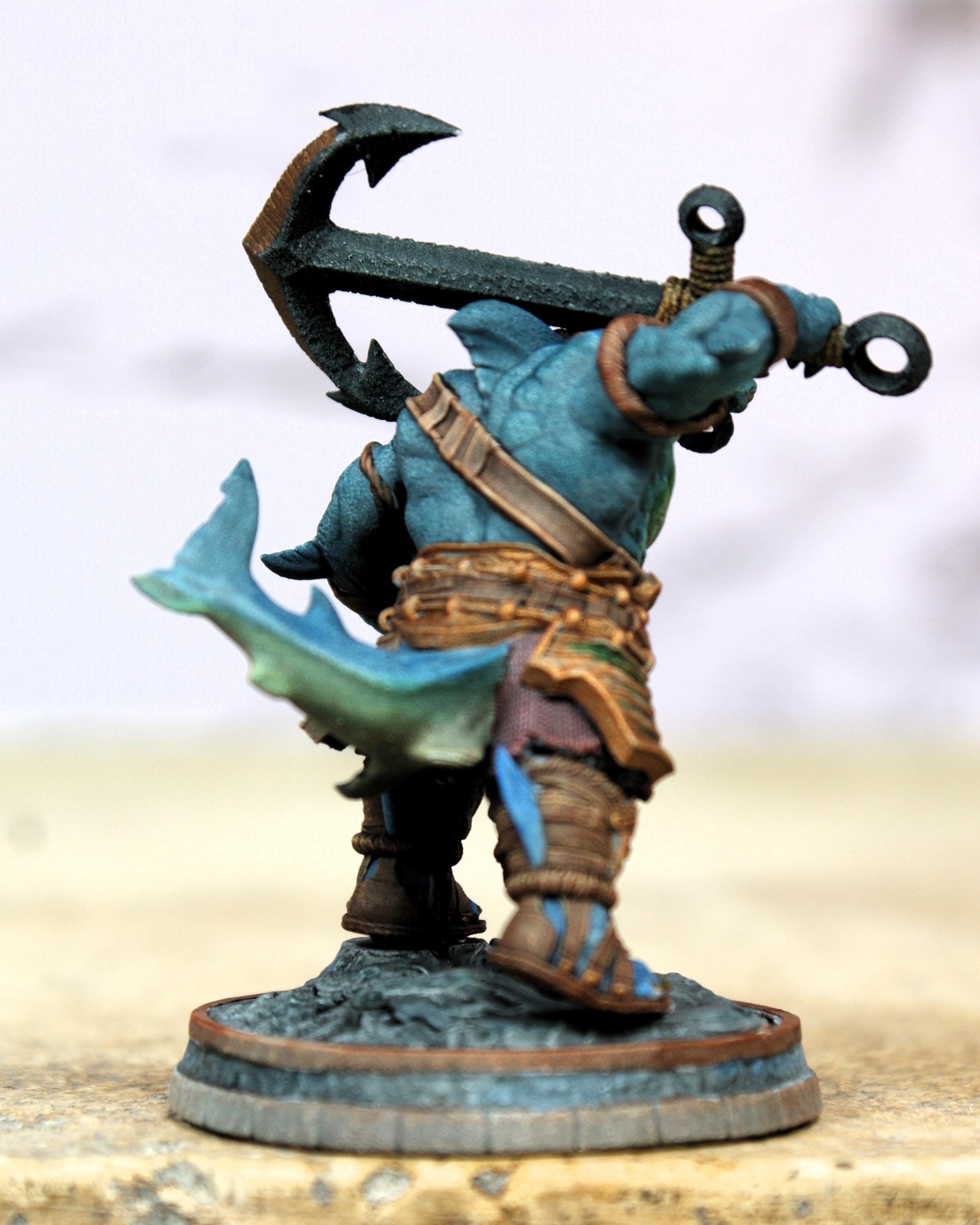 Barbarian Selachian Miniature | Dnd Minis | RPG | Fantasy Gaming | Role ...