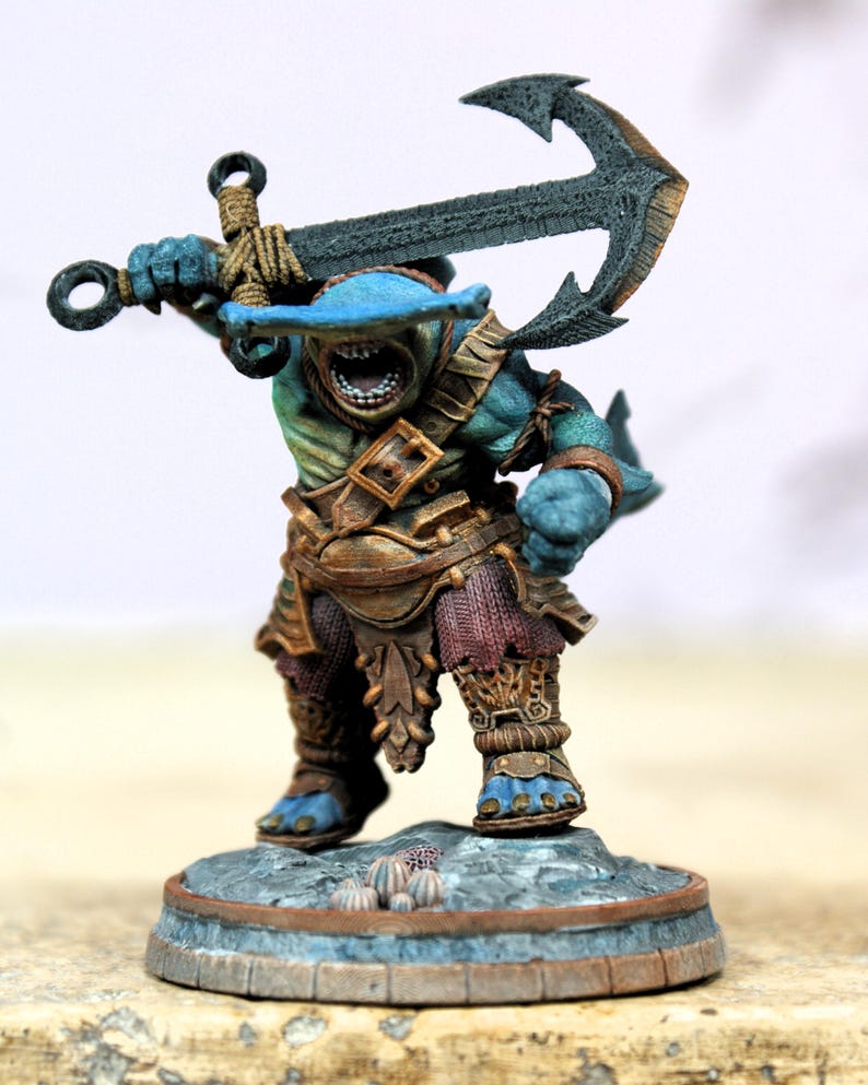 Barbarian Selachian Miniature | Dnd Minis | RPG | Fantasy Gaming | Role ...