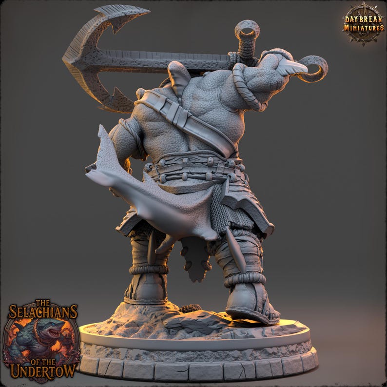 Barbarian Selachian Miniature | Dnd Minis | RPG | Fantasy Gaming | Role ...