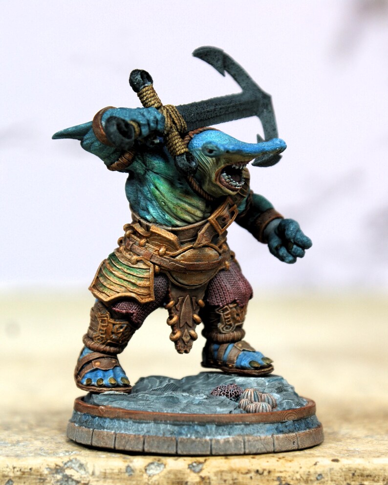 Barbarian Selachian Miniature | Dnd Minis | RPG | Fantasy Gaming | Role ...