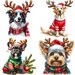 20+ Christmas Dog Clipart Bundle, Watercolor Dog Reindeer Antlers ...