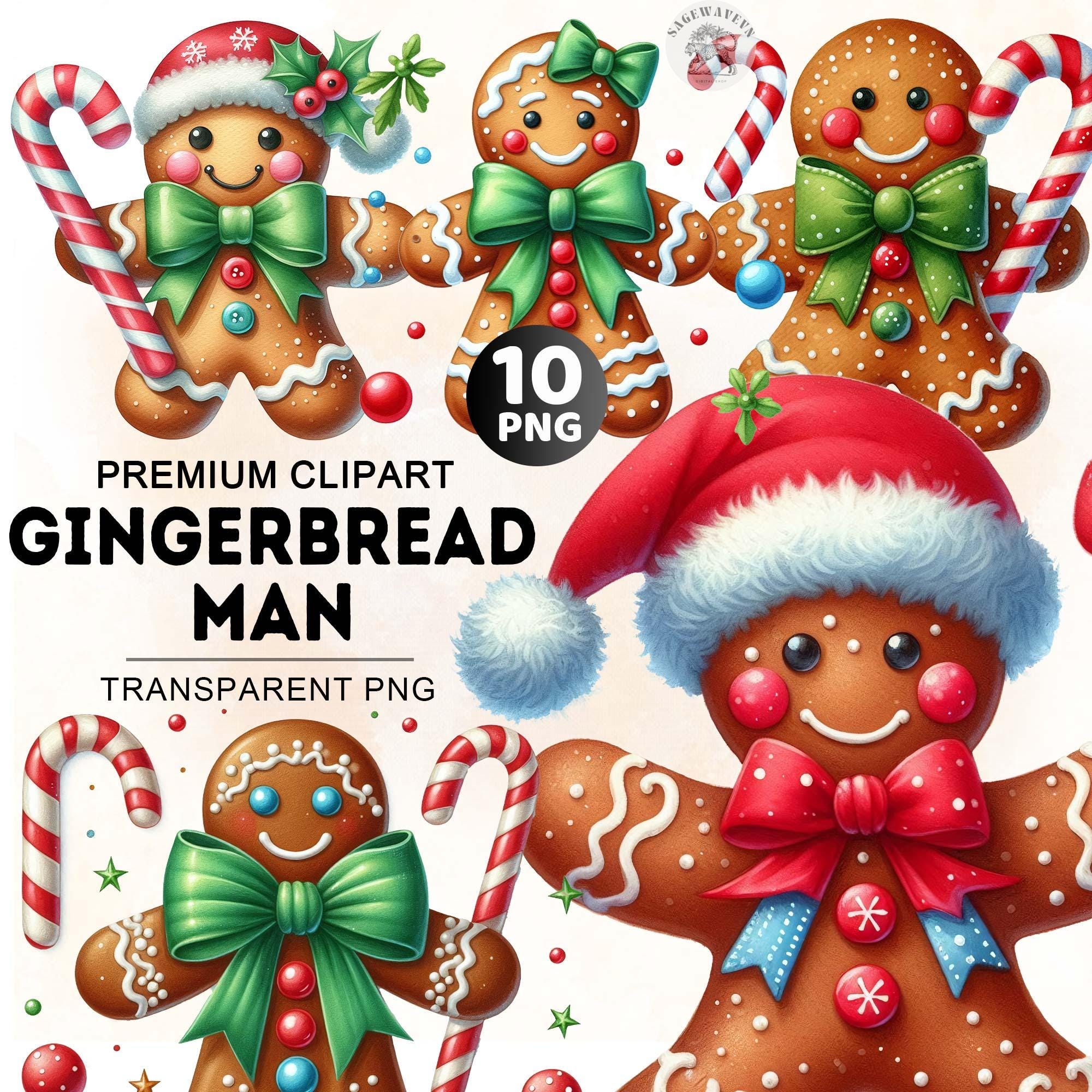 10+ Festive Cookie Clipart Bundle, Watercolor Gingerbread Man Clipart ...
