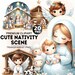 20+ Xmas Jesus Birth Clipart Bundle, Watercolor Cute Nativity Scene ...