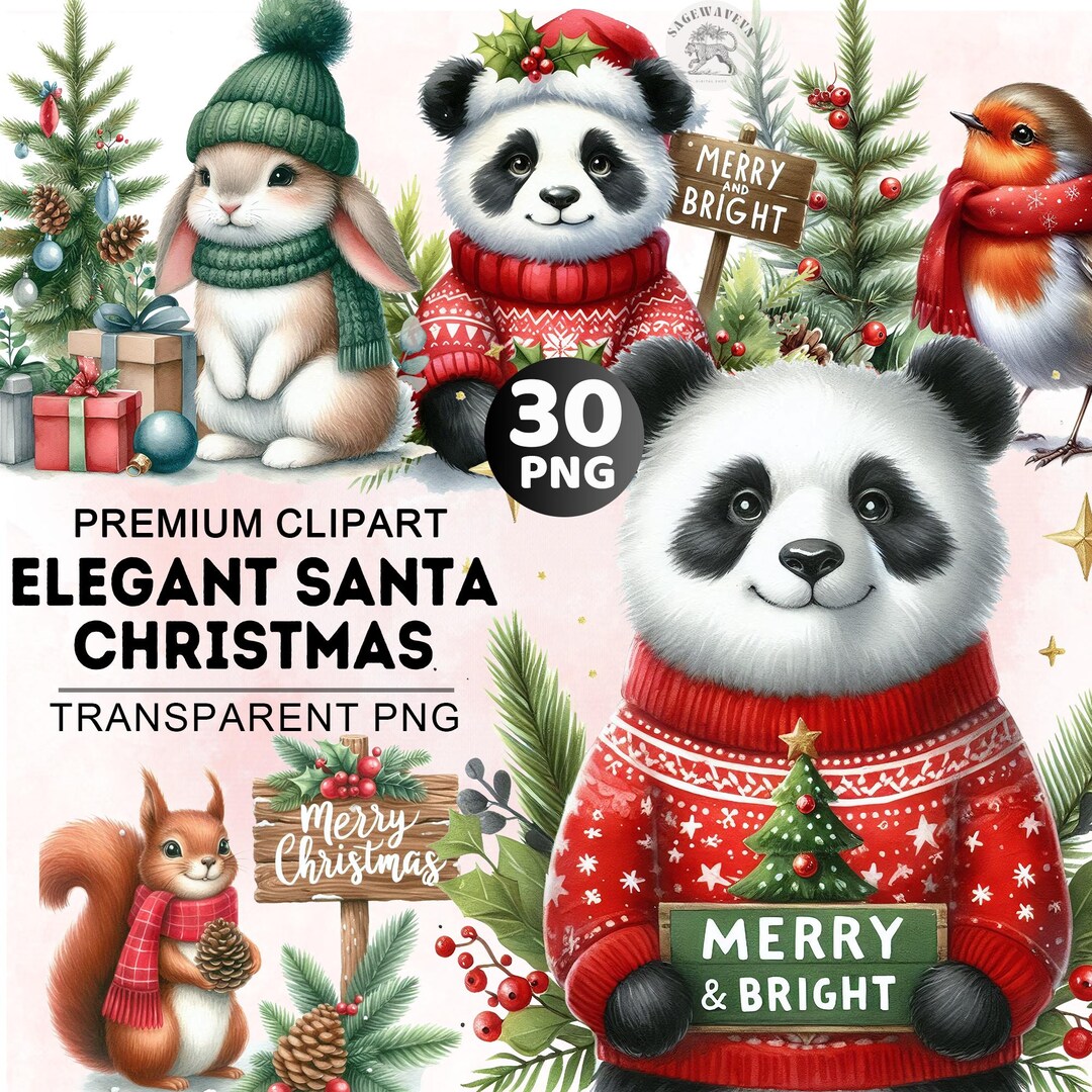 20+ Forest Friends Animal Clipart Bundle, Watercolor Woodland Christmas ...