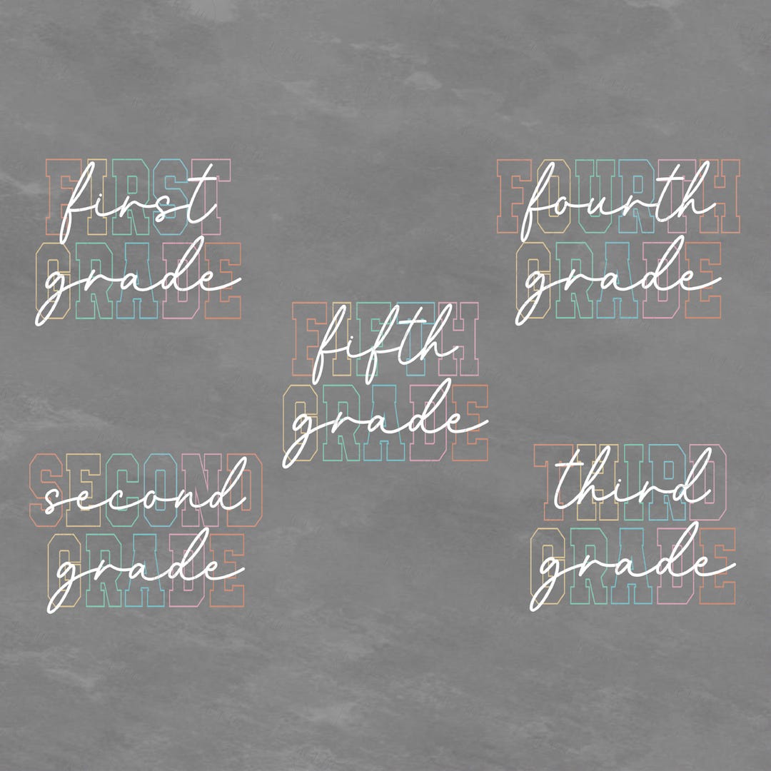Grade Level Svg, First Second Third Fourth Fifth Grade Svg, Back to ...