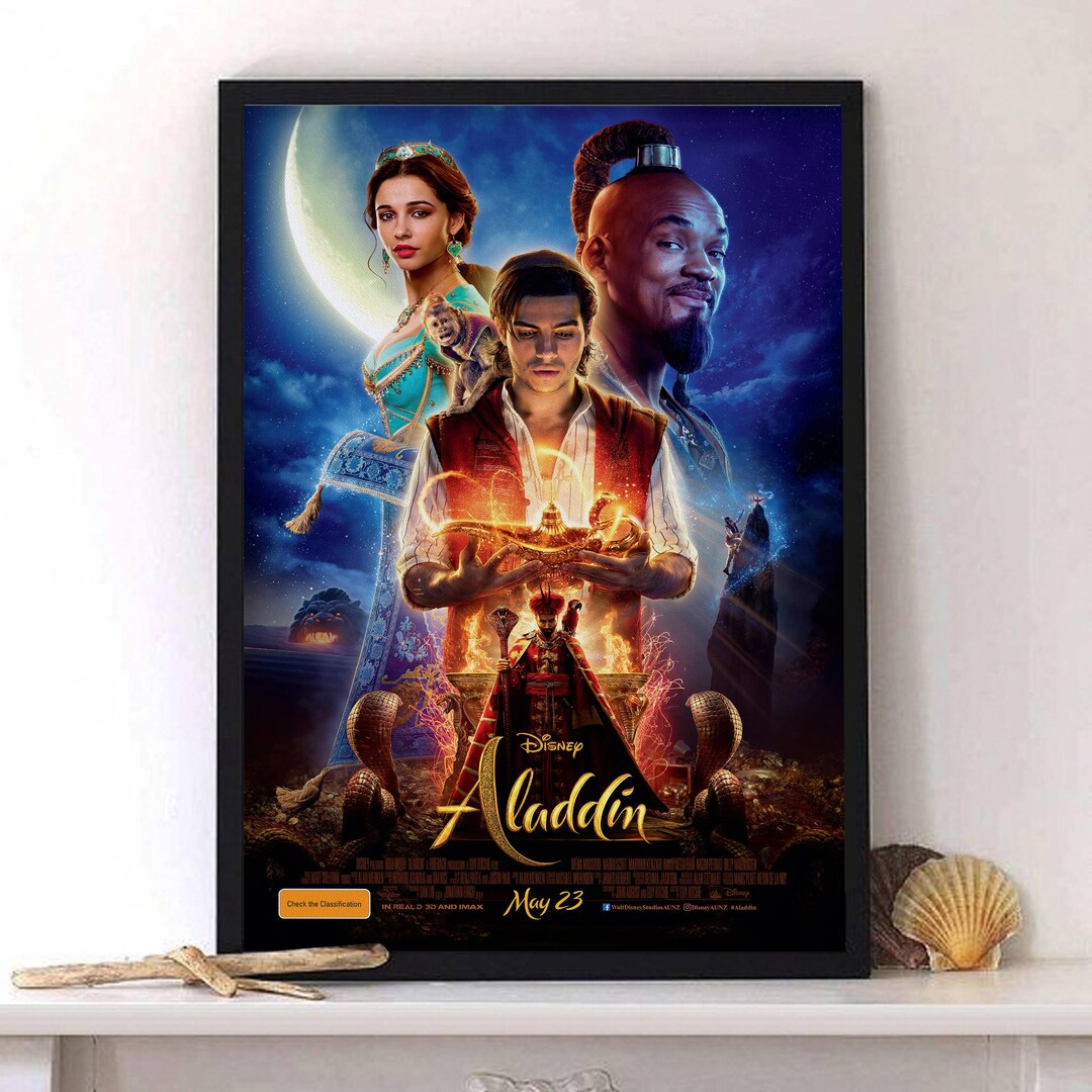 Aladdin Posters, Live Action Movie Wall Art, Will Smith Genie Print ...