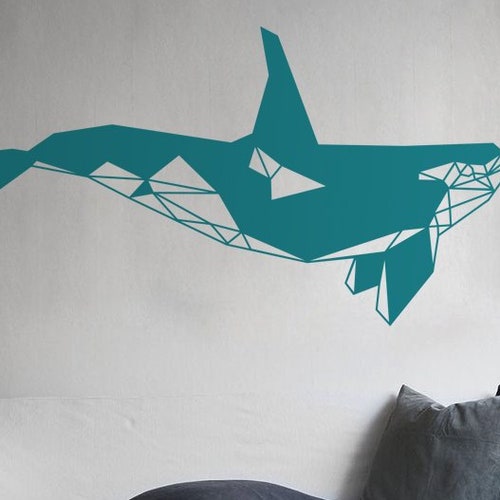 Polygonal Orca Wall Decal / Orca Decal / Polygon Orca / - Etsy