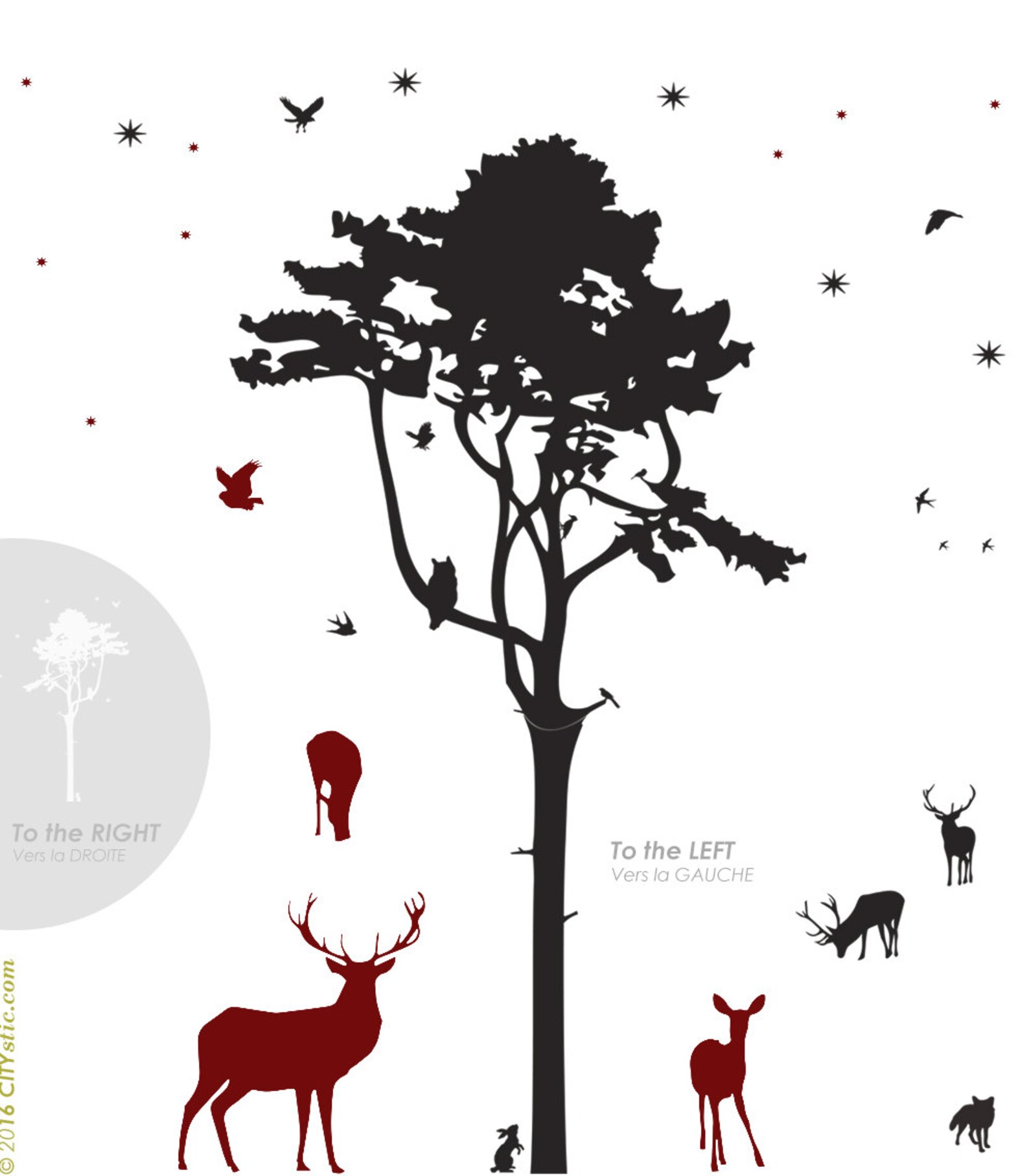 Forest Pine Tree Wall Decal Canada Pine Sticker Vinyl | Etsy