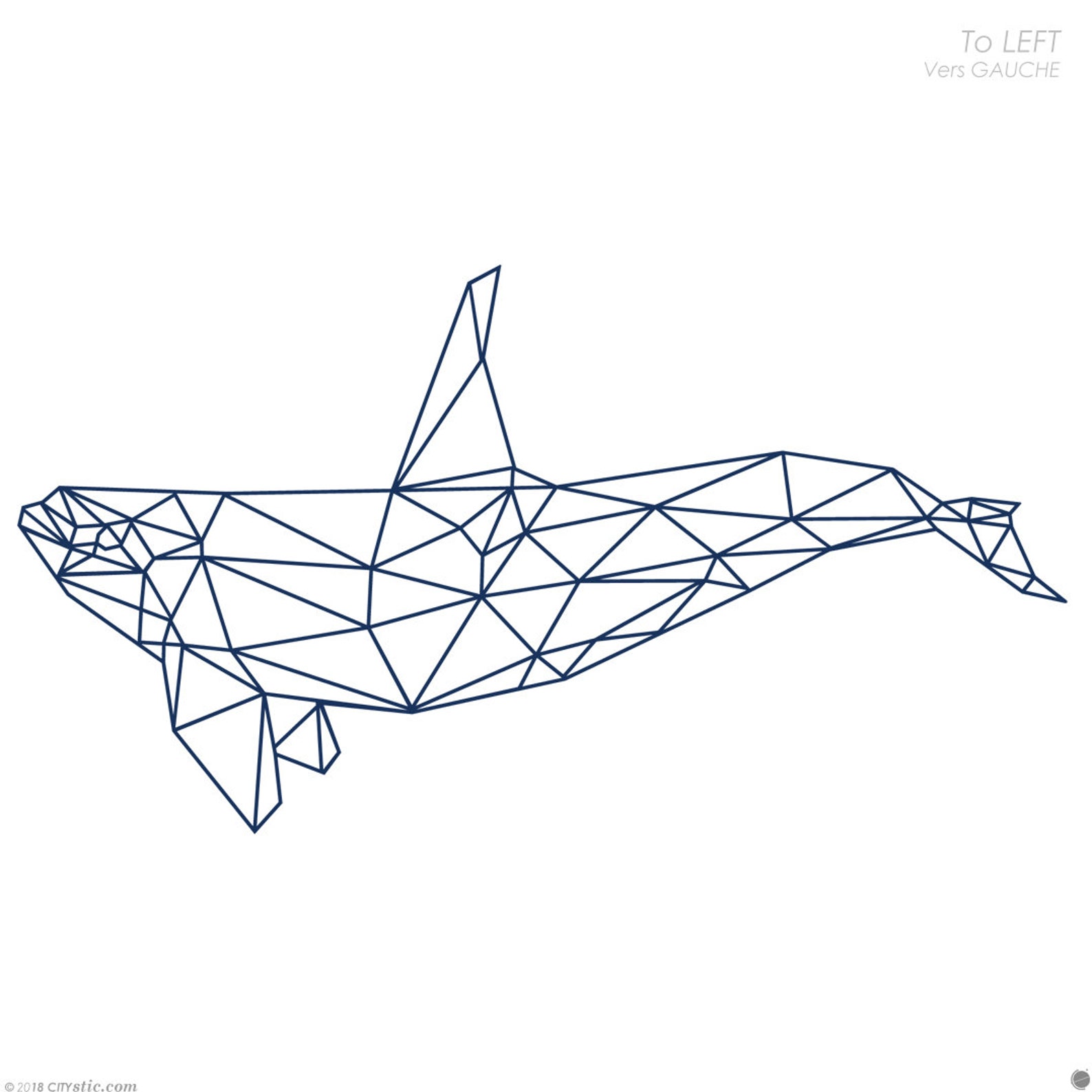Polygonal Orca Wall Decal / Orca Decal / Polygon Orca / - Etsy