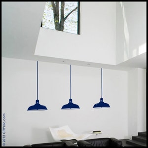 LAMP WALL DECAL : Industrial Aluminium Warehouse Pendant Lamps, Set of ...