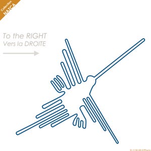 NAZCA WALL DECAL : the Hummingbird Geoglyph Drawing. Lines Sketch as ...