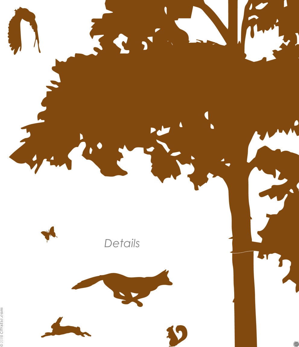 Mountain Pine Tree Walldecal Two Pines Sticker Vinyl Decor | Etsy