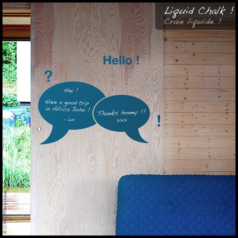 BUBBLE WALL DECAL : Speech Bubbles in Liquid Chalk Pen Decal. - Etsy