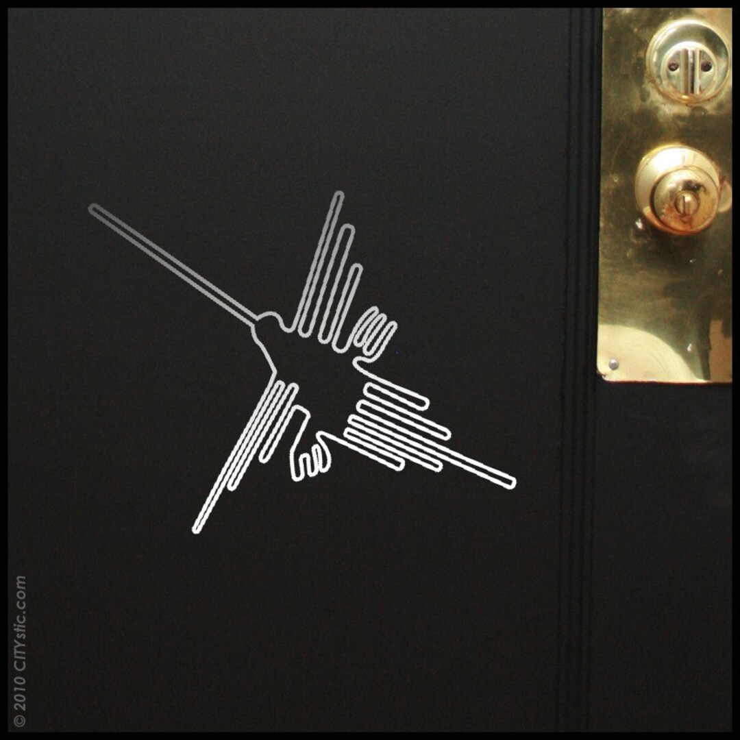 NAZCA WALL DECAL : the Hummingbird Drawing. Lines Sketch as Seen From ...