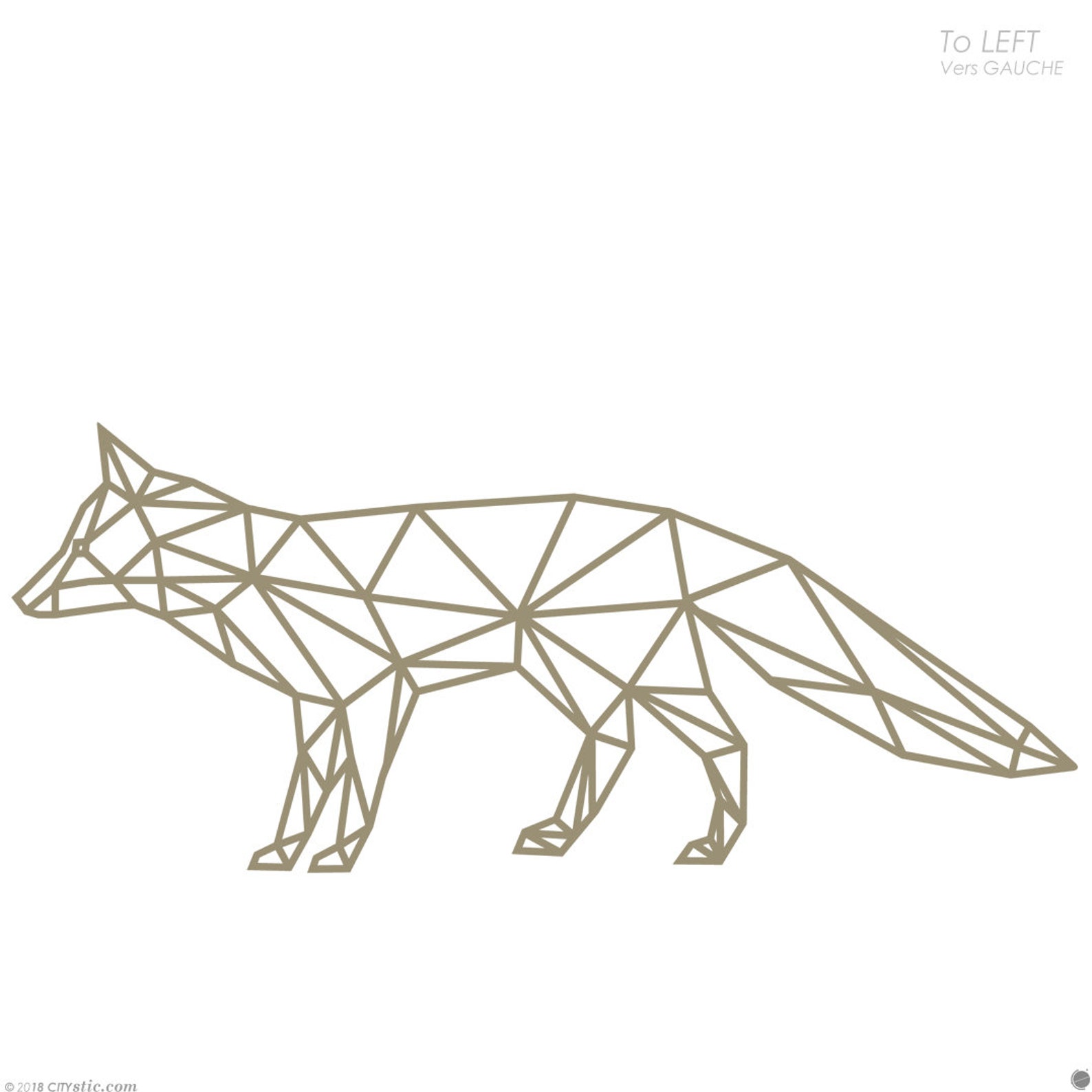Polygonal Fox Wall Decal / Fox Decal / Polygon Fox / Geometric - Etsy