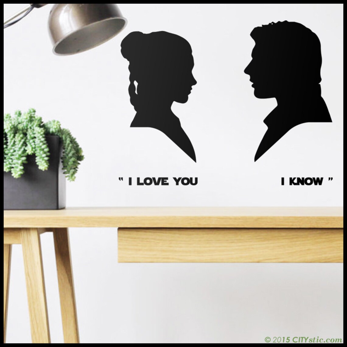 STAR WARS Wall DECAL : Leia and Han Solo . Design Sticker. - Etsy Australia