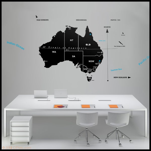 Australian Map Decal - Etsy