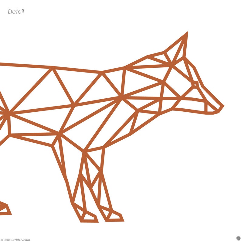 Polygonal Fox Wall Decal / Fox Decal / Polygon Fox / Geometric - Etsy