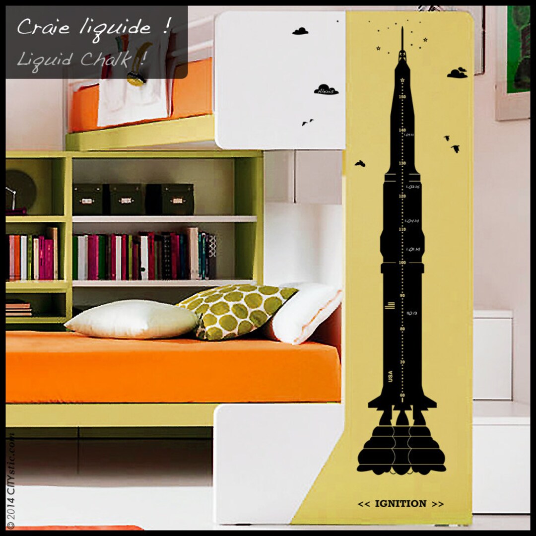 Rocket Growth Chart Decal: NASA Saturn V, Liquid Chalk, Centimeters - Etsy