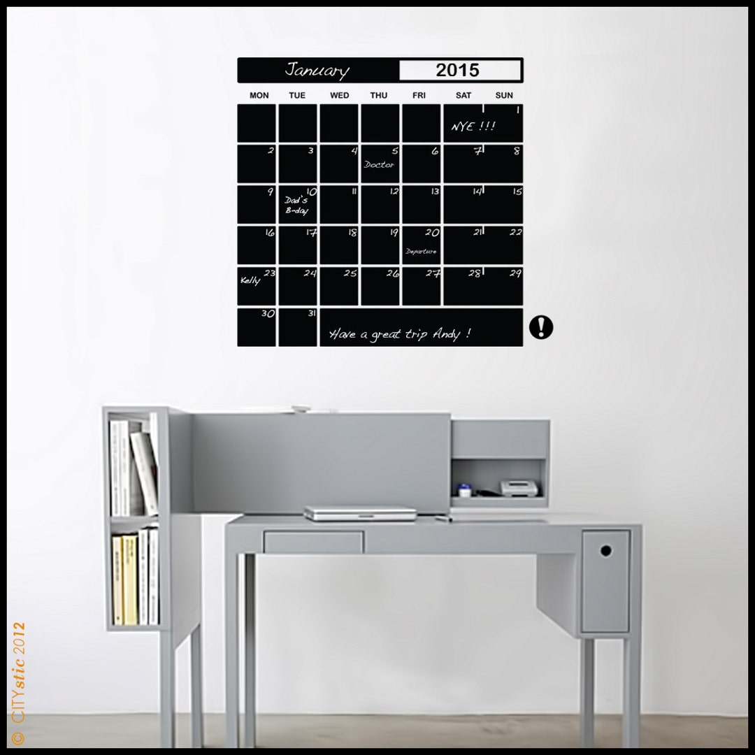 GRAPHIC WALL DECAL : Month Planner Liquid Chalk Pen Schedule Planning ...