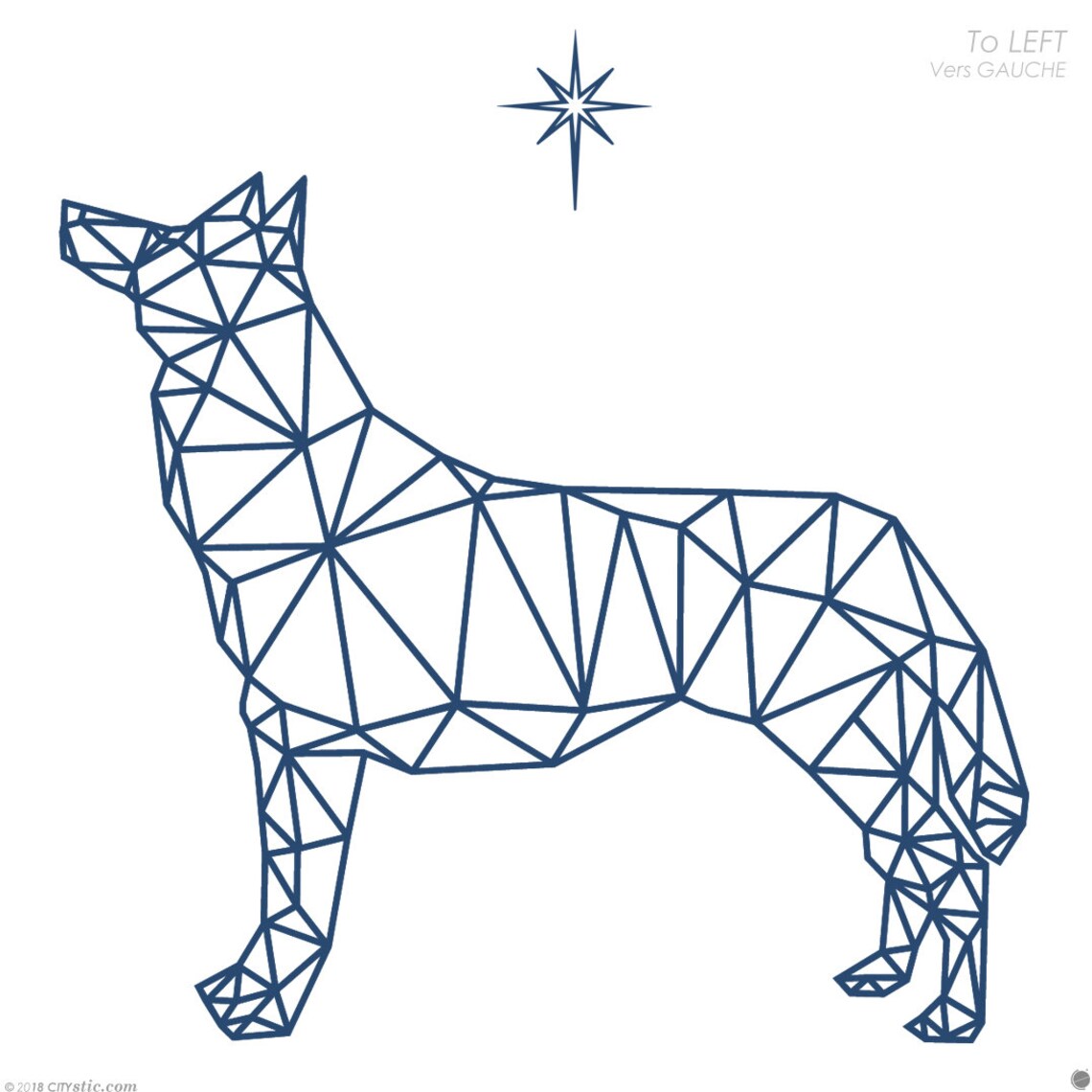 Polygonal Wolf Wall Decal / Wolf Decal / Polygon Wolf / - Etsy