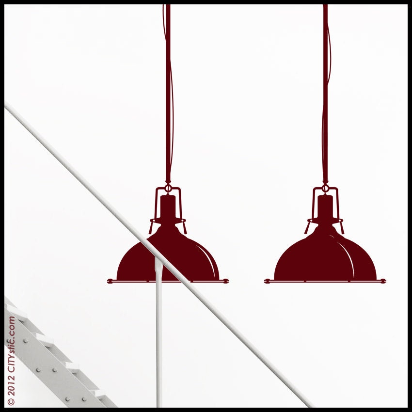 Industry LAMPS - WALL DECAL : Industrial Warehouse Style Pendant Lamps ...