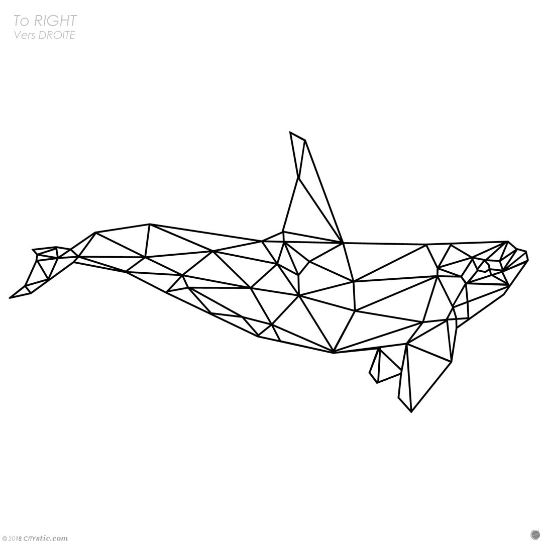 Polygonal Orca Wall Decal / Orca Decal / Polygon Orca / - Etsy