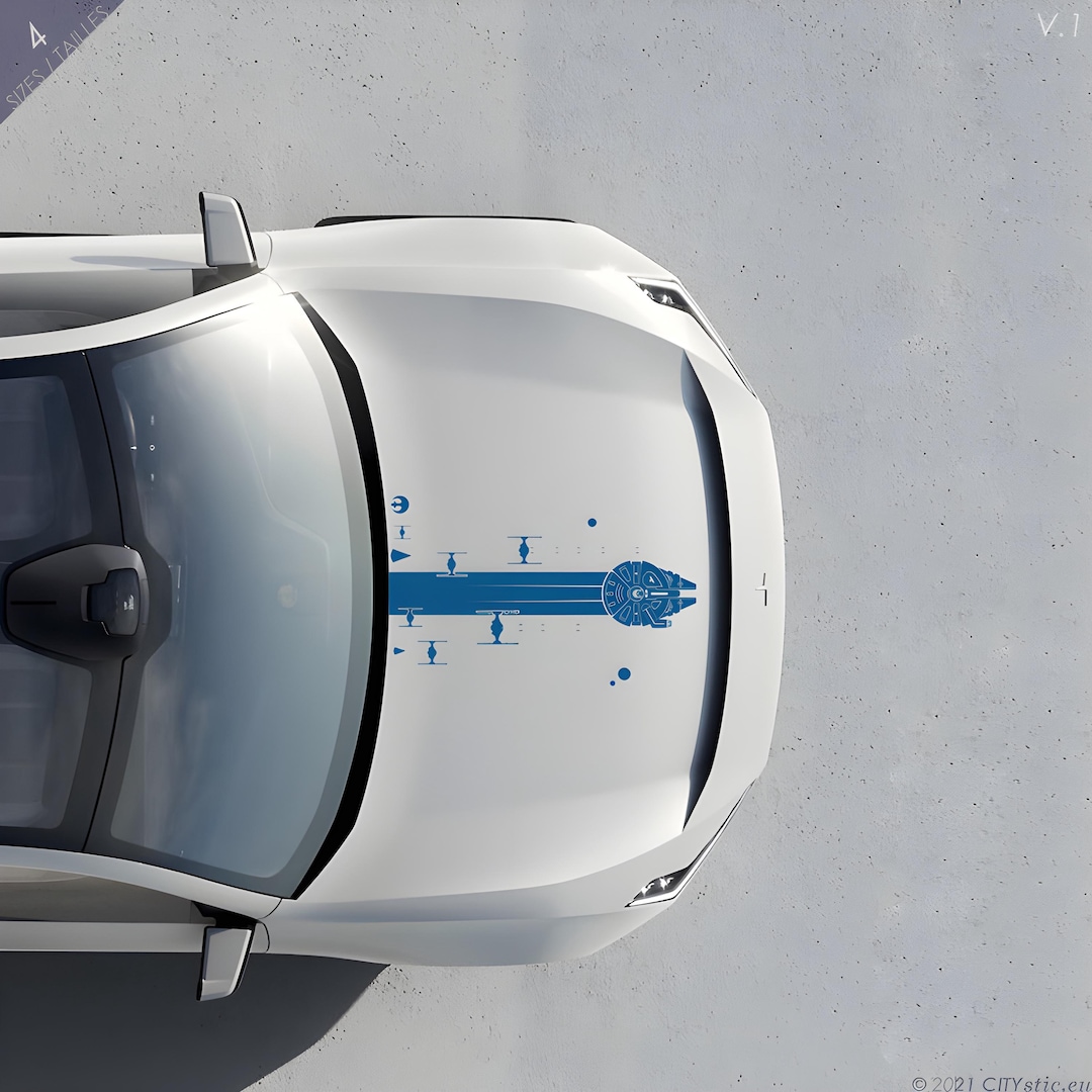 Star Wars Inspired Falcon Car Decal, Being Chased by Tie Fighters ...