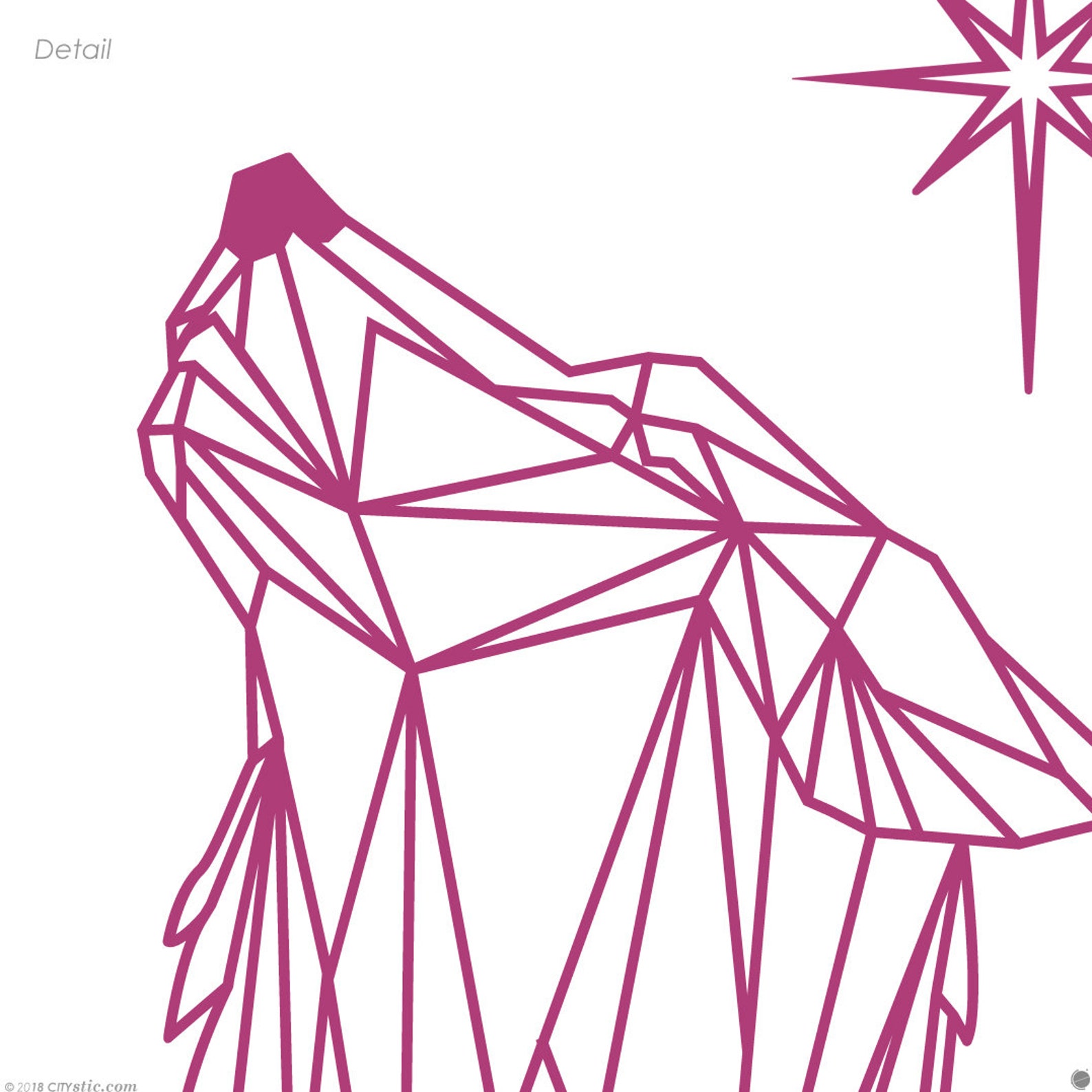 Polygonal Wolf Head wall decal / Wolf head decal / Polygon | Etsy