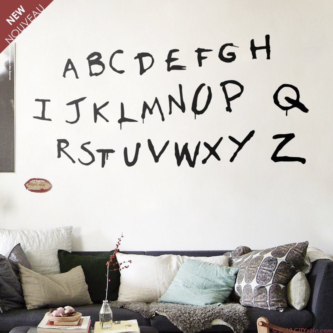 Scary Alphabet Wall Decal as on the Wall. TV Series Alphabet - Etsy